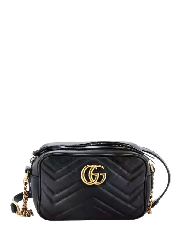 Gucci Gg Marmont Matelassé Leather Mini Shoulder Bag - Black