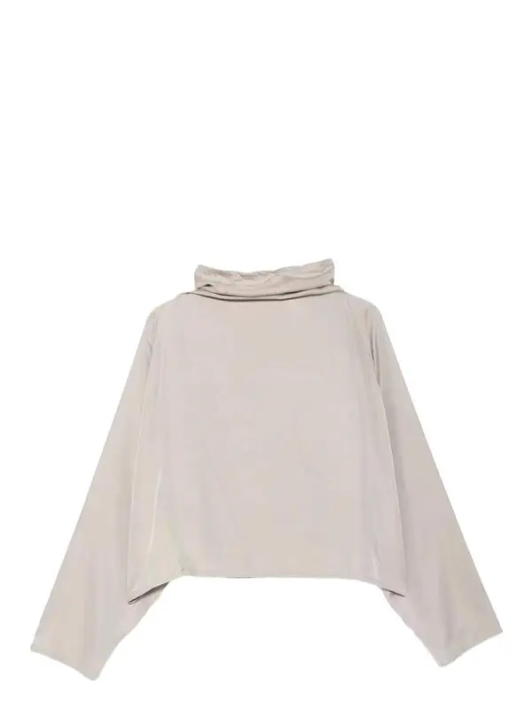Dusan Batwing Oversized Top With High Neck - Grey