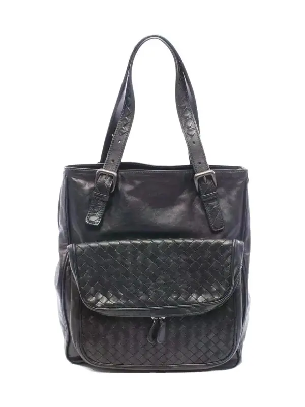 Bottega Veneta 2000s Intrecciato Tote Bag - Black