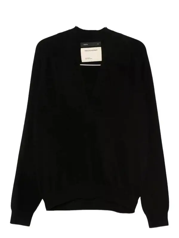 Frenckenberger Johnny V-neck Cashmere Sweater - Black