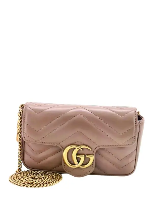 Gucci Matelassé Leather Super Mini Crossbody Bag - Neutrals