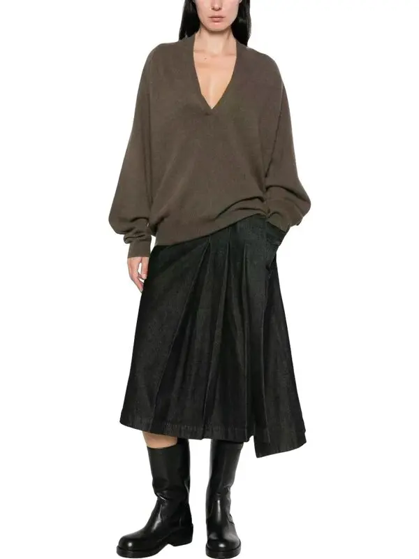 Frenckenberger Johnny V-neck Cashmere Sweater - Brown