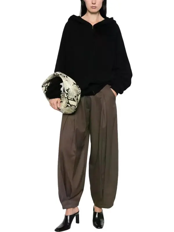 Frenckenberger Zip-up Knitted Cardigan - Black