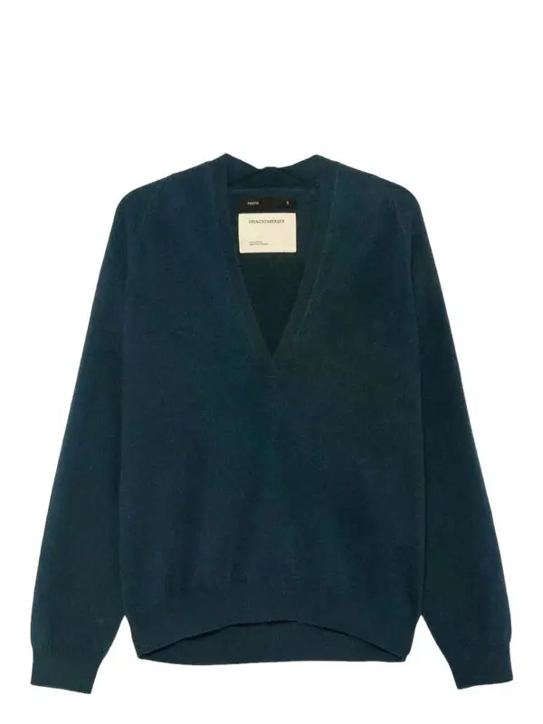 Frenckenberger Johnny Cashmere V-neck Sweater - Blue
