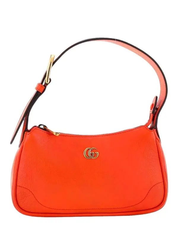 Gucci Aphrodite Leather Mini Shoulder Bag - Orange
