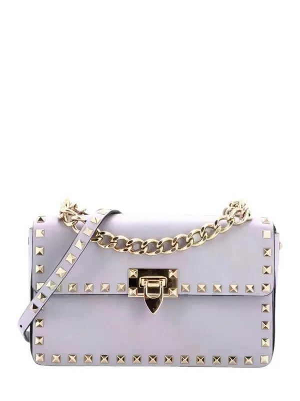 Valentino Garavani Rockstud Chain Flip Lock Flap Bag - Grey