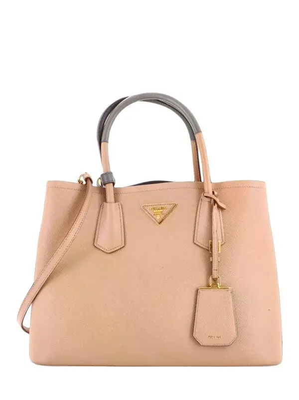 Prada Saffiano Leather Medium Tote Bag - Neutrals