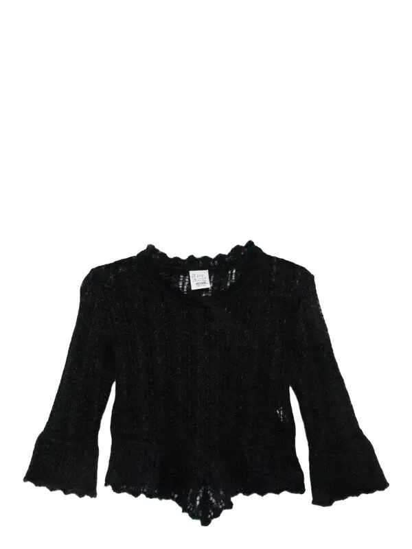Moschino 2000s Lace-knit Flared-sleeve Sweater - Black