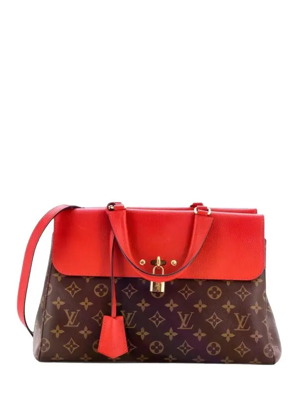 LOUIS VUITTON Monogram Canvas And Leather Satchel - Red