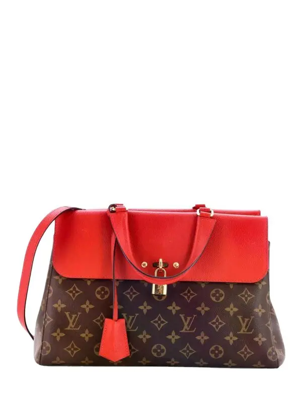 LOUIS VUITTON Monogram Canvas And Leather Satchel - Red