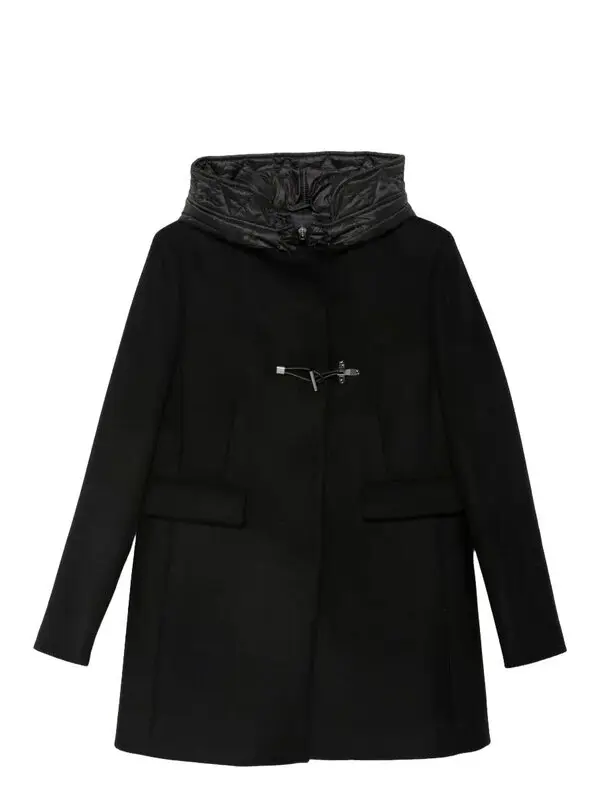 FAY Virginia Hooded Toggle-fastening Coat - Black