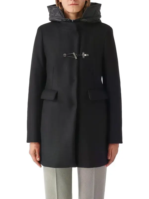 FAY Virginia Hooded Toggle-fastening Coat - Black