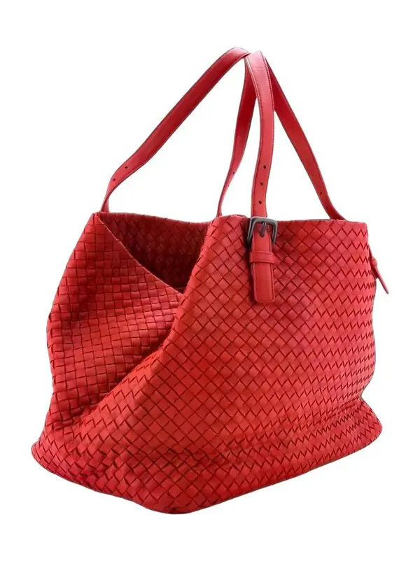 Bottega Veneta A-shape Intrecciato Nappa Large Tote Bag - Red