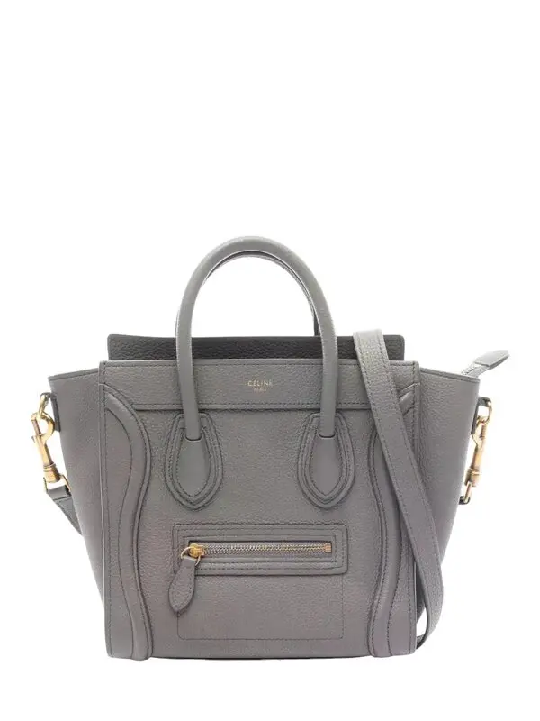 Celine Leather Luggage Tote Satchel - Grey