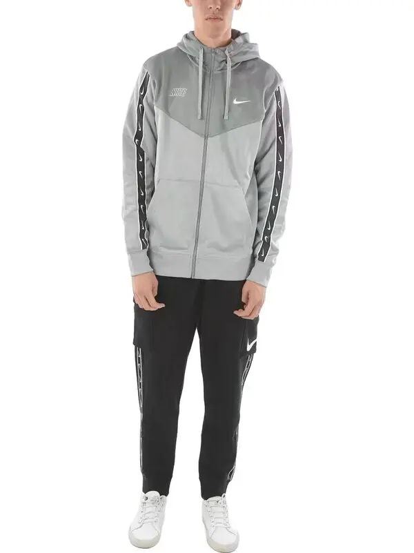 Nike Logo-print Zip-up Hoodie - Grey