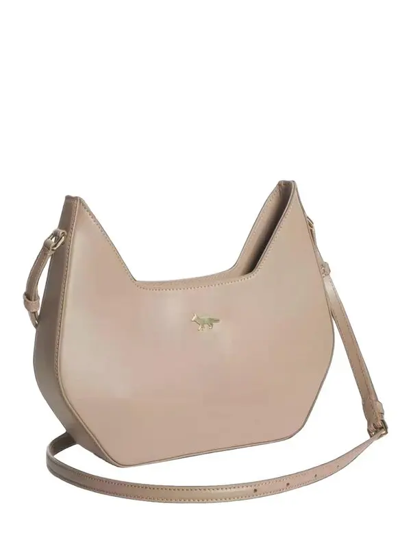 Maison Kitsuné Fox-shape Leather Shoulder Bag - Brown