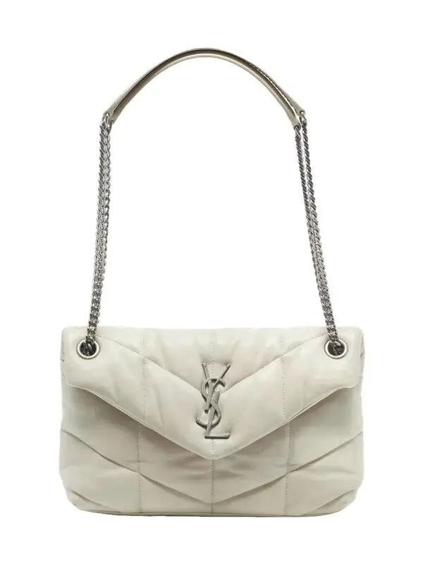 Saint Laurent 2022 Small Loulou Puffer Shoulder Bag - White