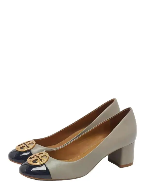 Tory Burch Chelsea Block Heel Pumps - Grey