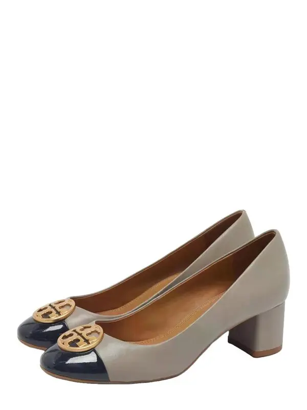 Tory Burch Chelsea Block Heel Pumps - Grey
