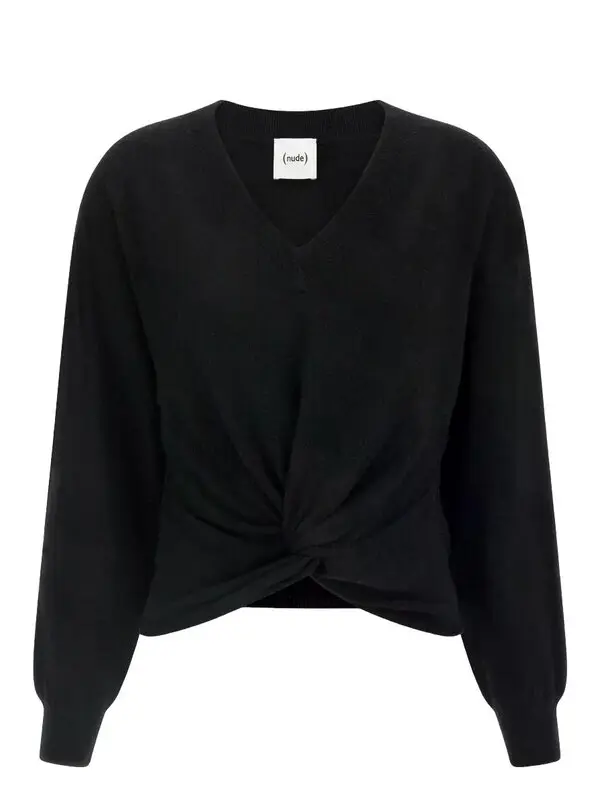 NUDE Knot-detail V-neck Sweater - Black