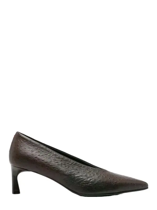 HALMANERA Jade Ostrich-effect Heeled Pumps - Brown