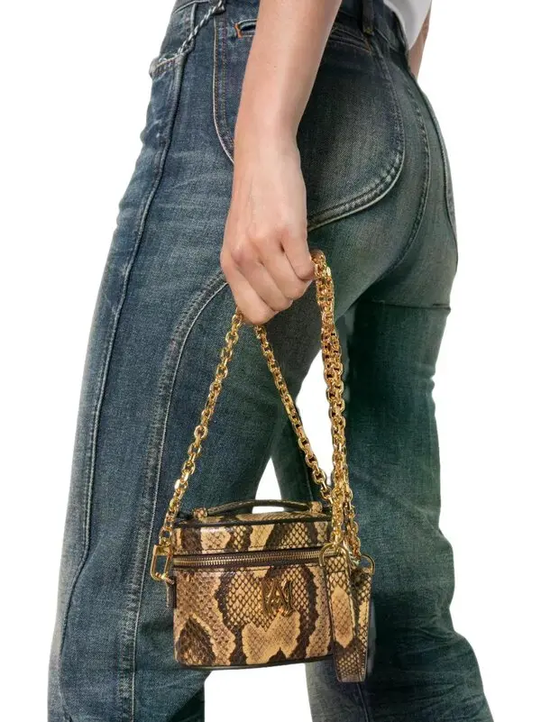 Amiri Nano Logo Plaque Vanity Mini Bag - Brown