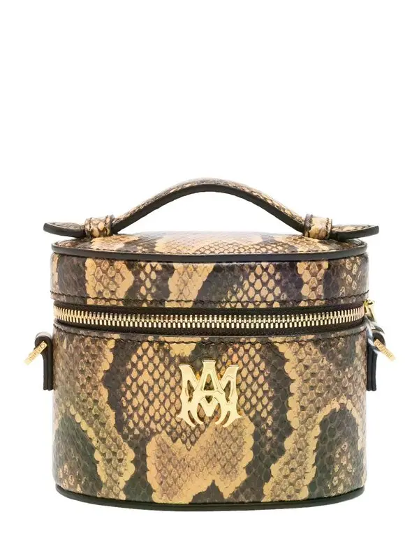 Amiri Nano Logo Plaque Vanity Mini Bag - Brown