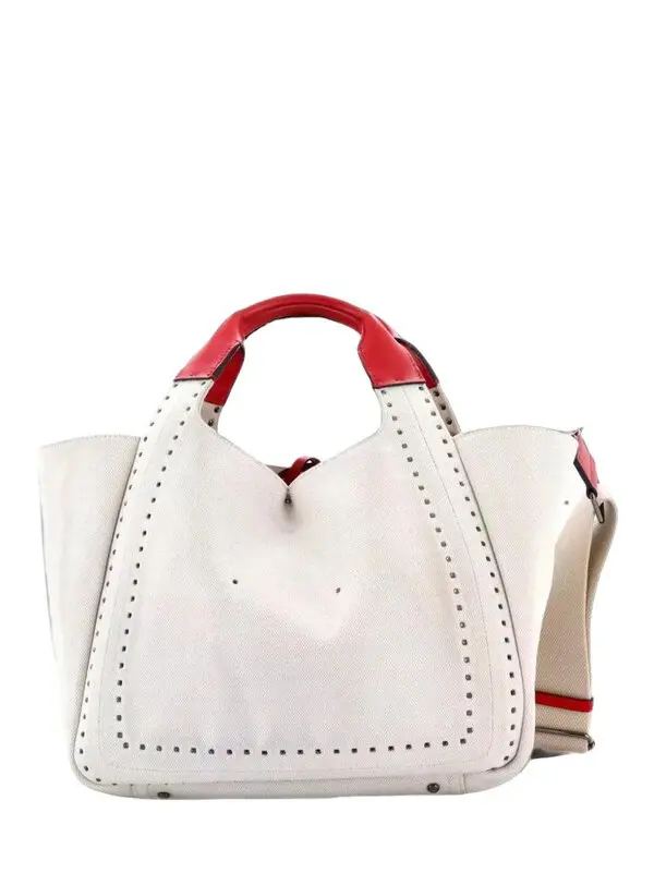 Valentino Garavani Atelier 01 Studded Canvas Medium Tote Bag - Neutrals