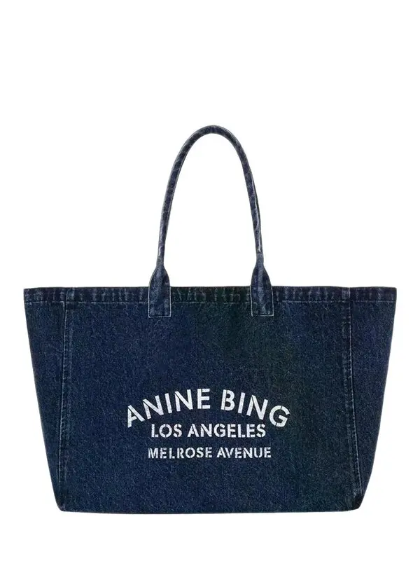 ANINE BING Leo Denim Tote - Blue