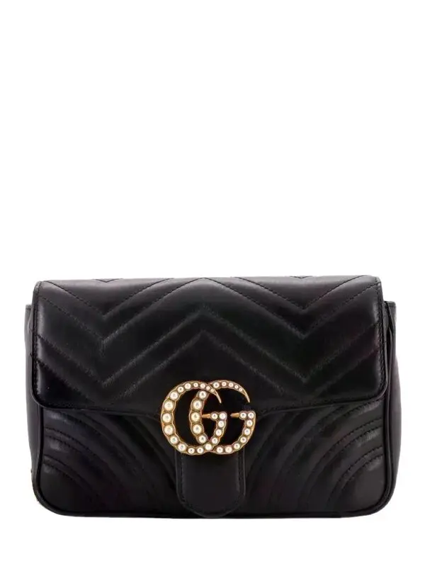 Gucci Gg Marmont Leather Belt Bag - Black