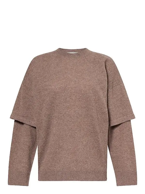 DARKPARK Double-sleeve Cashmere And Wool Knit Jumper - Brown