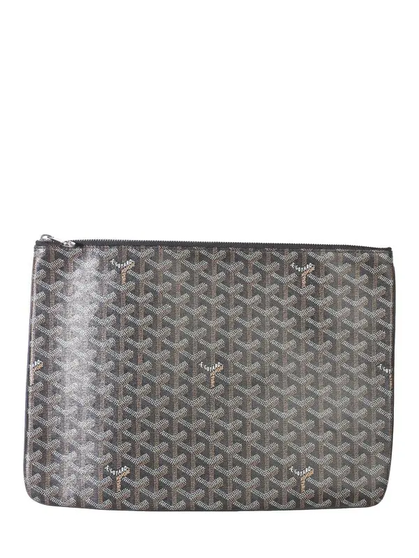 Goyard Goyardine Canvas Senat Pouch Gm - Black