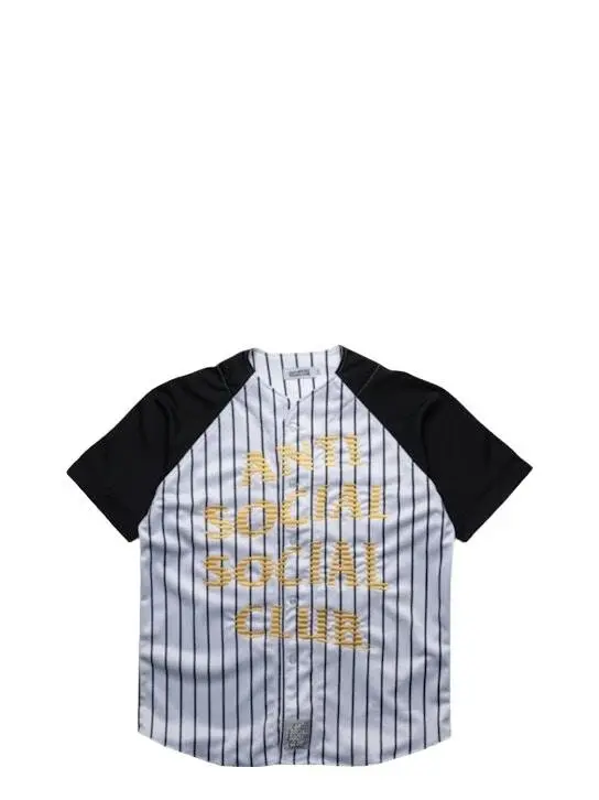 ANTI SOCIAL SOCIAL CLUB Pinstriped Baseball Jersey - White/black