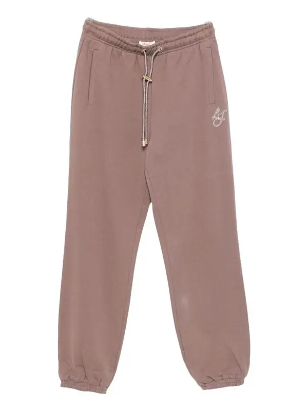 Liu Jo Embroidered Logo Drawstring Sweatpants - Brown