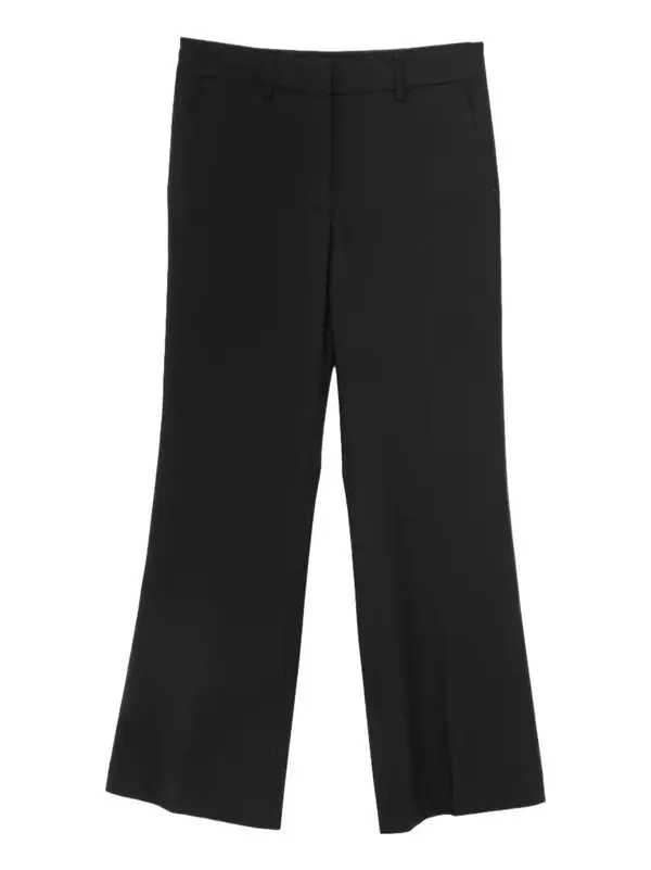 PT TORINO Belt-loop Cropped Straight-leg Trousers - Black