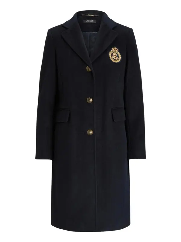 Ralph Lauren Embellished Lapel Collar Coat - Black