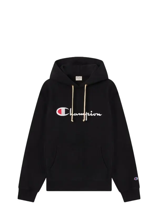Champion Embroidered Logo Fleece Hoodie - Black