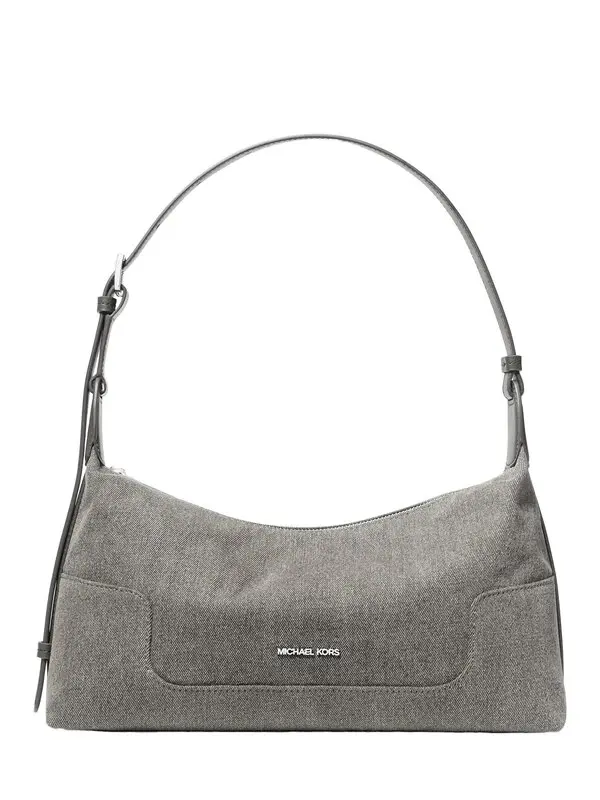 Michael Kors Teddi Medium Washed Denim Shoulder Bag - Grey