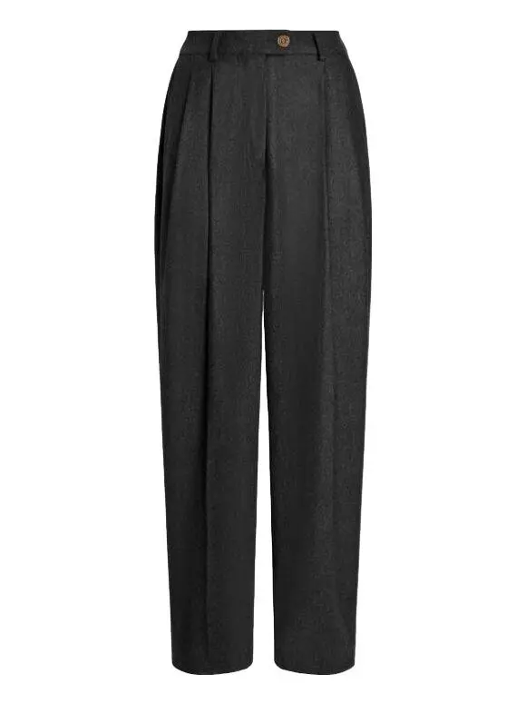 Dolce & Gabbana Pleated Wool Flannel Trousers - Grey