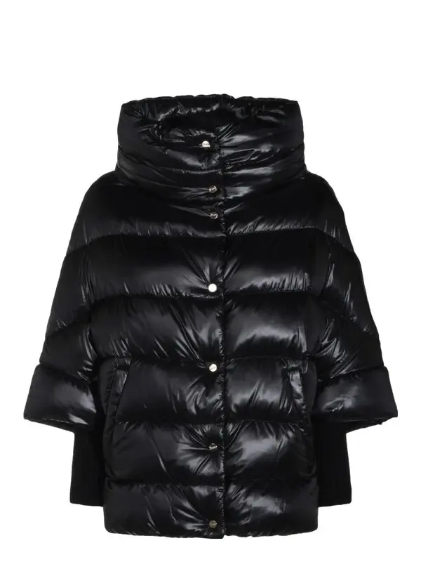Herno Quilted Down Jacket With Stand Collar - Black