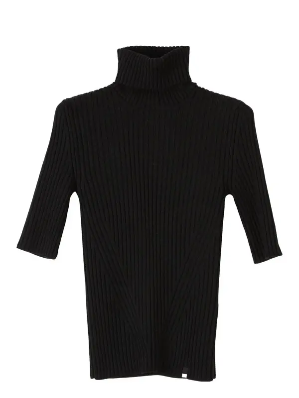 Herno Ribbed-knit Mock Neck Sweater - Black