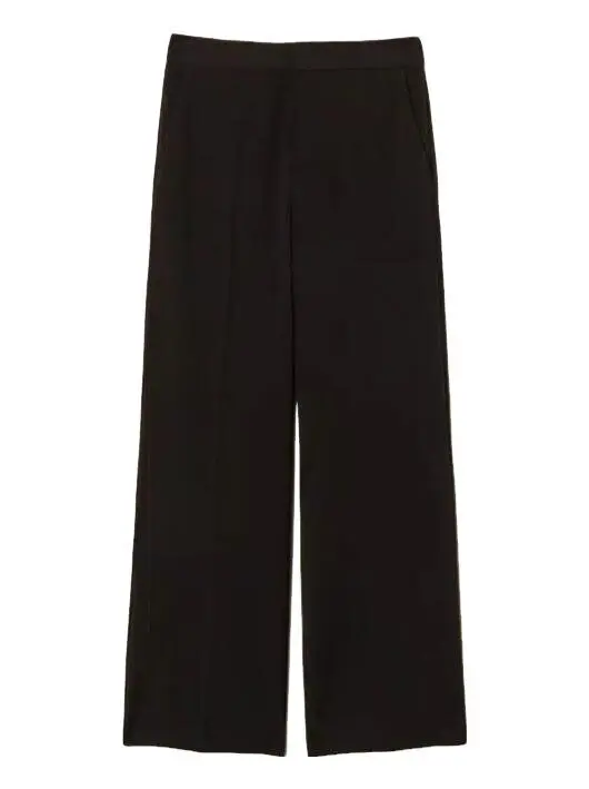 TWINSET Crepe Logo Straight-leg Trousers - Black
