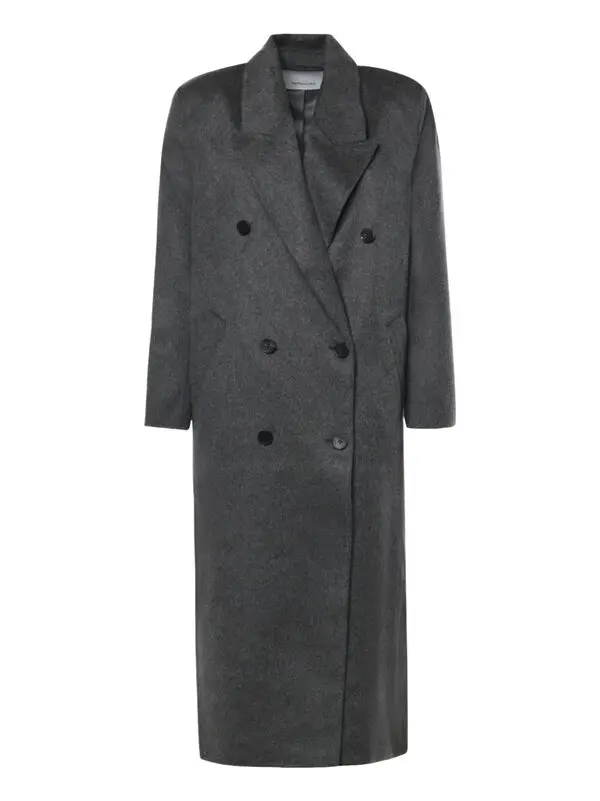 THE FRANKIE SHOP Wool Double-breasted Coat - Grey
