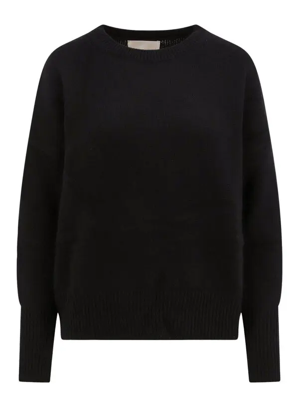 LISA YANG Ribbed Knit Crew Neck Sweater - Black