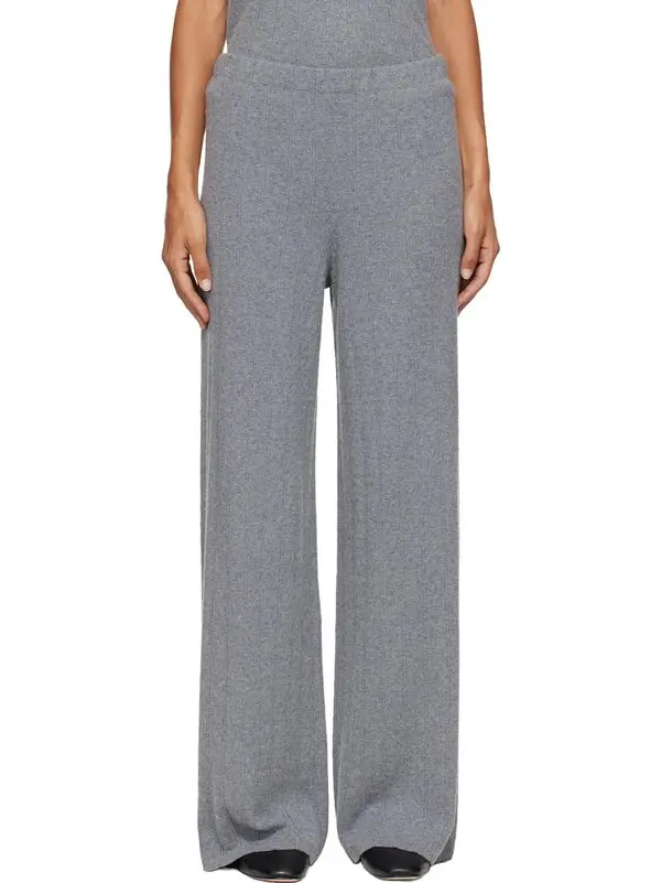 LISA YANG Elastic Waist Wide-leg Trousers - Grey