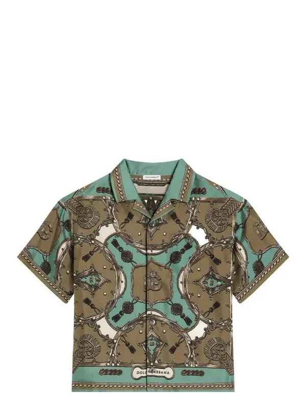 Dolce & Gabbana Geometric Tassel Print Short Sleeve Shirt - Polychromatic