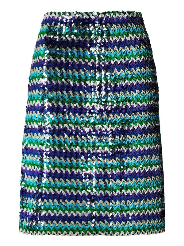 Gucci Colorblock Sequin Mini Skirt - Blue