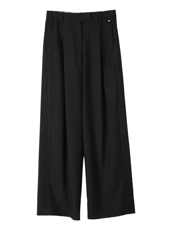 Herno Pleated Wide-leg Trousers - Black