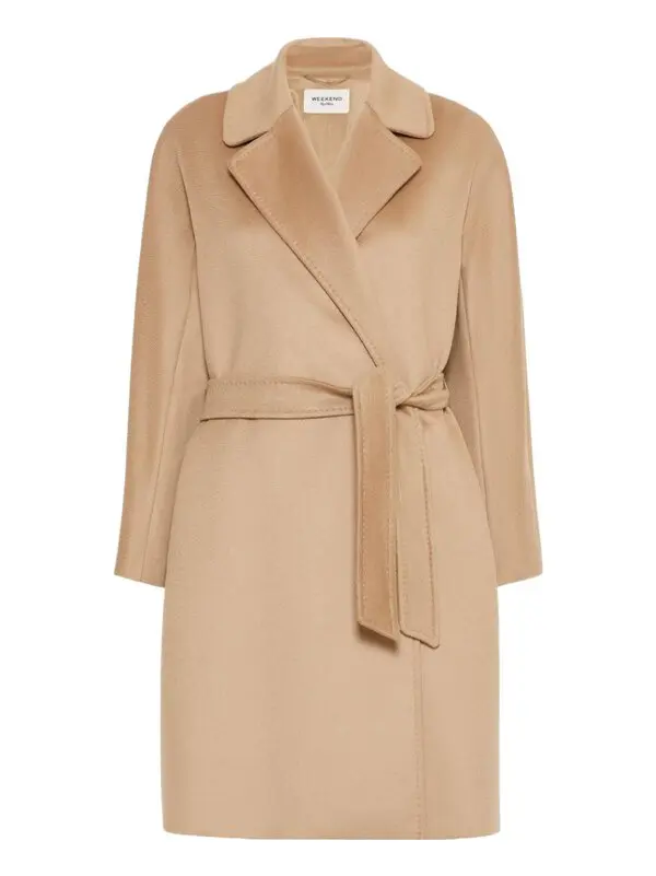Max Mara Belted Midi Wrap Coat - Camel