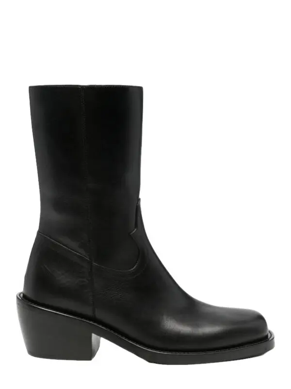 Dries Van Noten Round Toe Zip Up Boots - Black